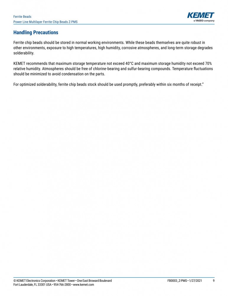 KEMET Z0603C121APMST datasheet page 9