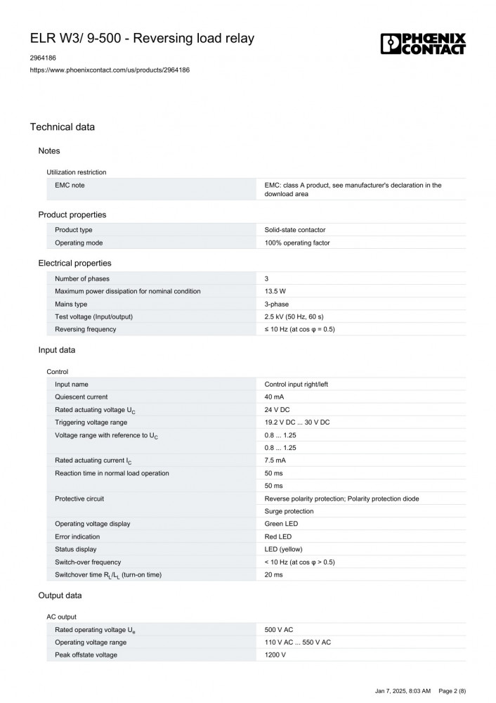 Phoenix Contact 2964186 technical document page 2