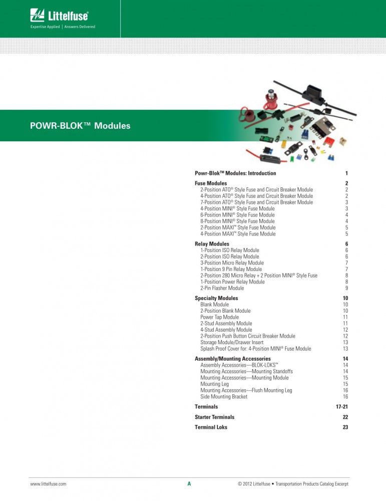 Littelfuse POWR-BLOK technical document page 1