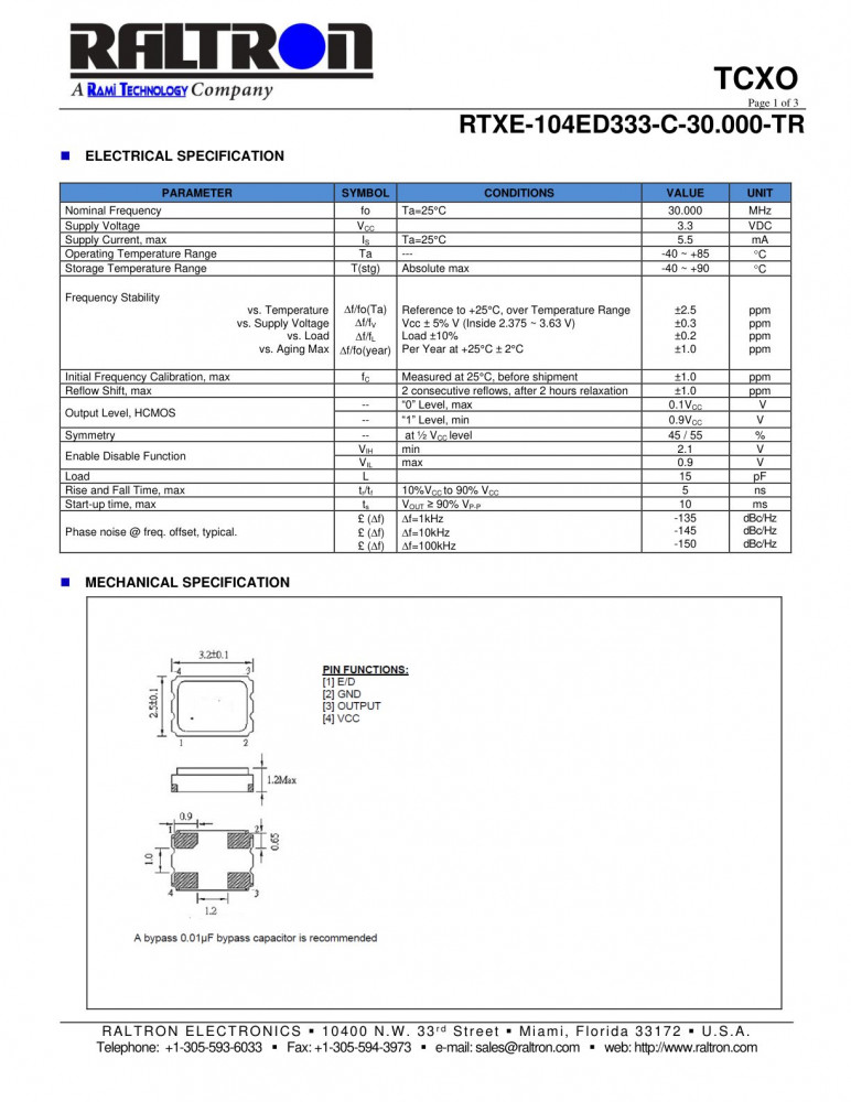 RTXE-104ED333-C-30.000-TR datasheet page 1