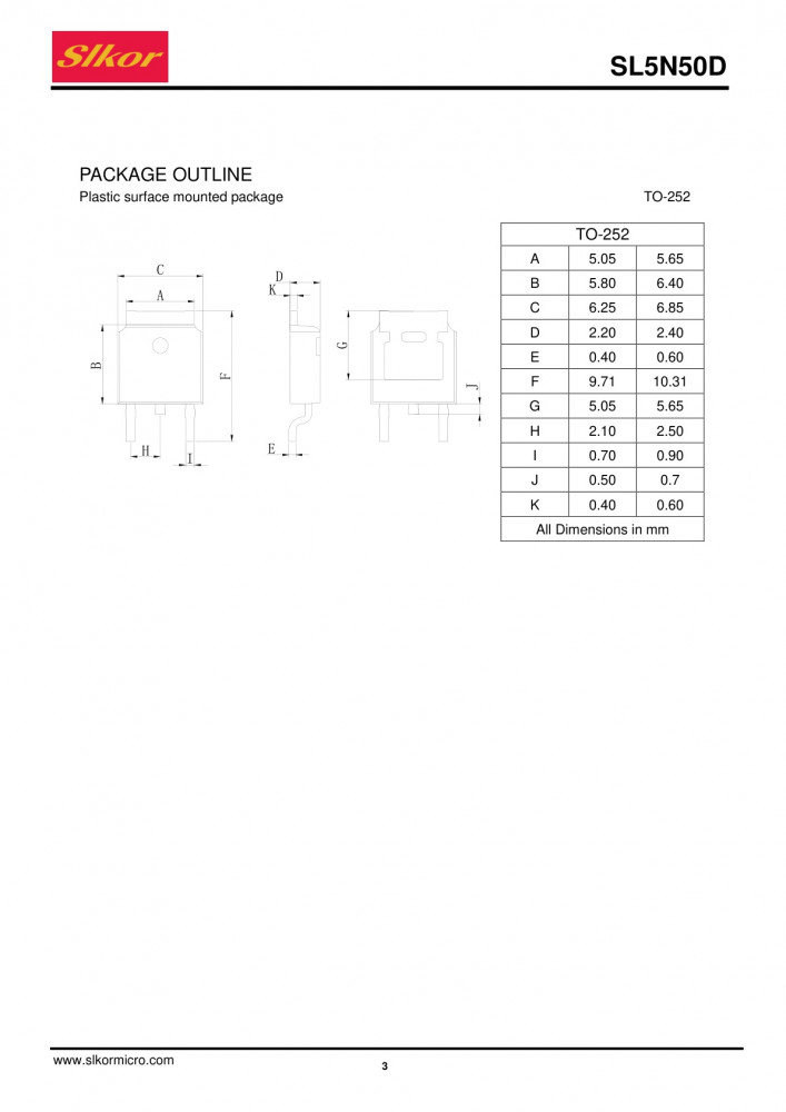 SL5N50D datasheet page 3