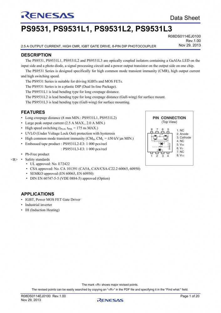 PS9531L3-V-E3-A datasheet page 1