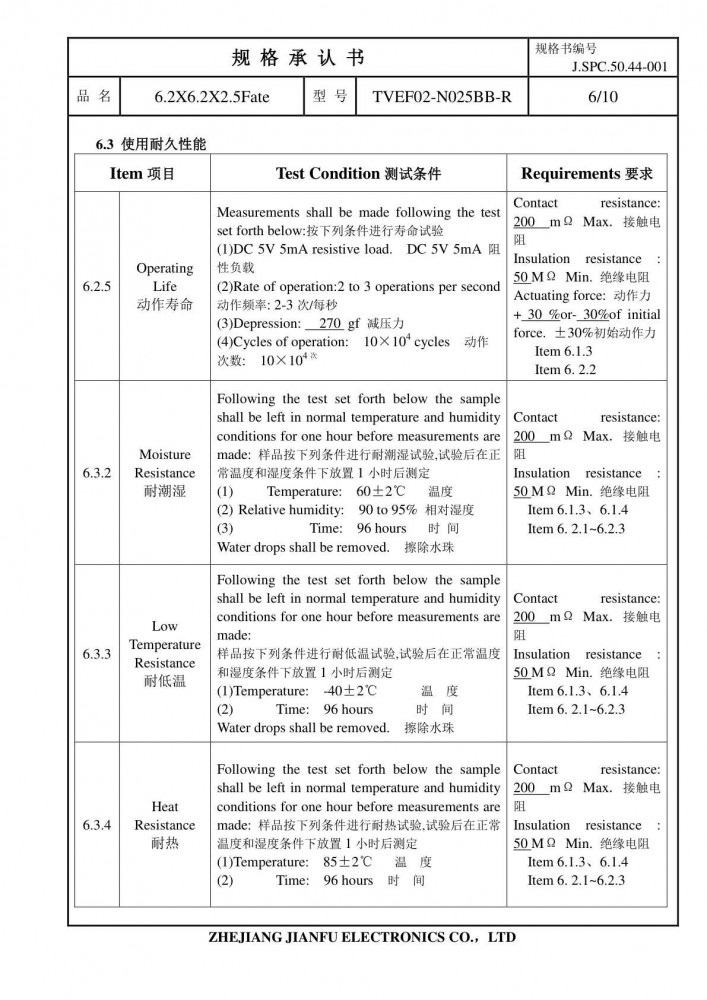 TVEF02-N025BB-R specification page 7