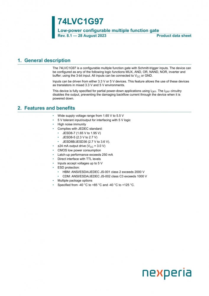 74LVC1G97 datasheet page 1