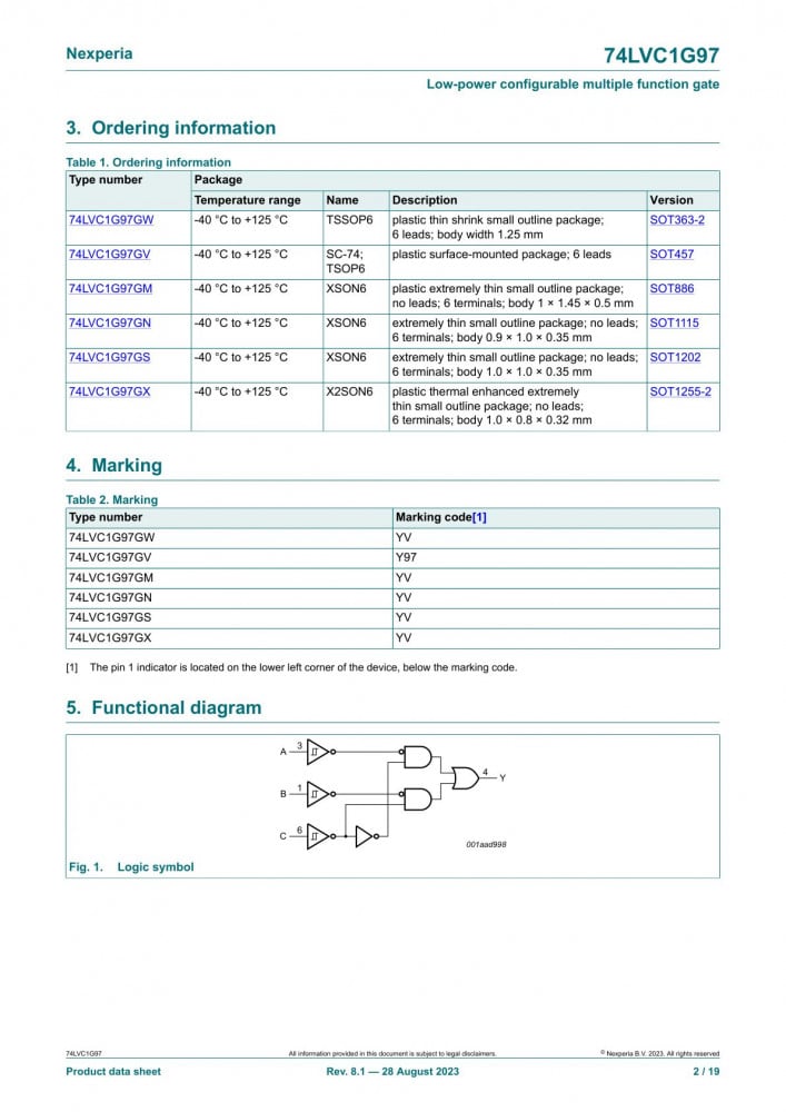 74LVC1G97 datasheet page 2