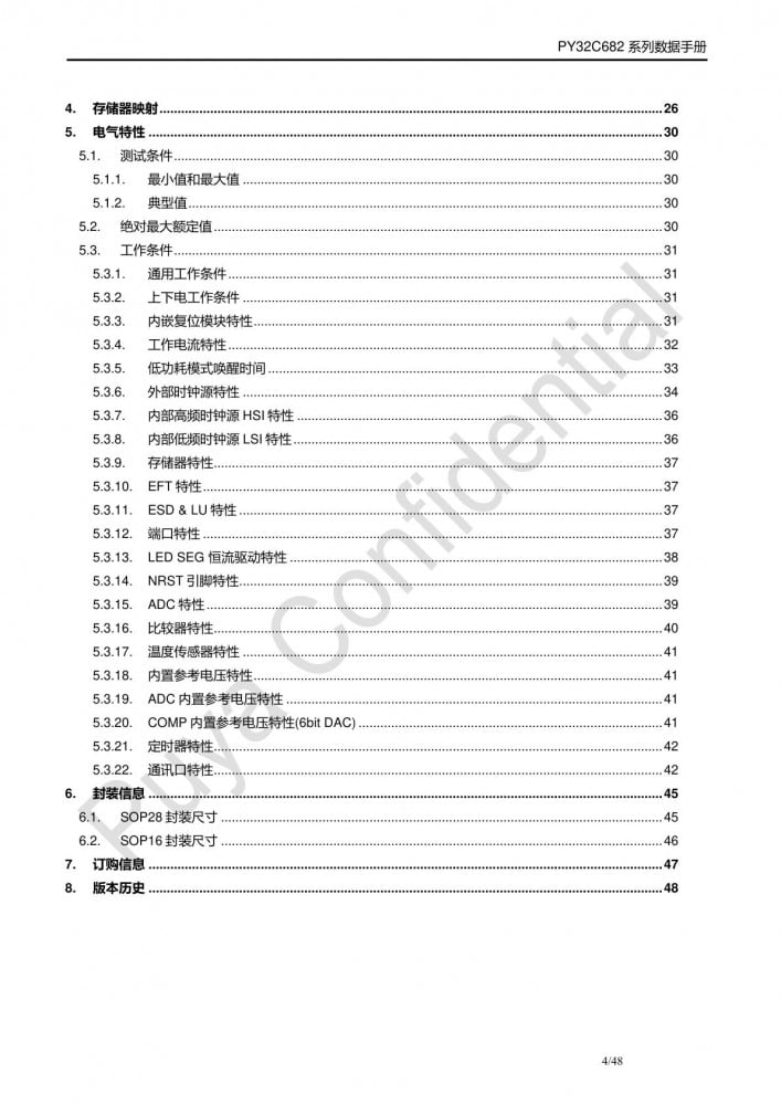 PY32C682 datasheet page 4