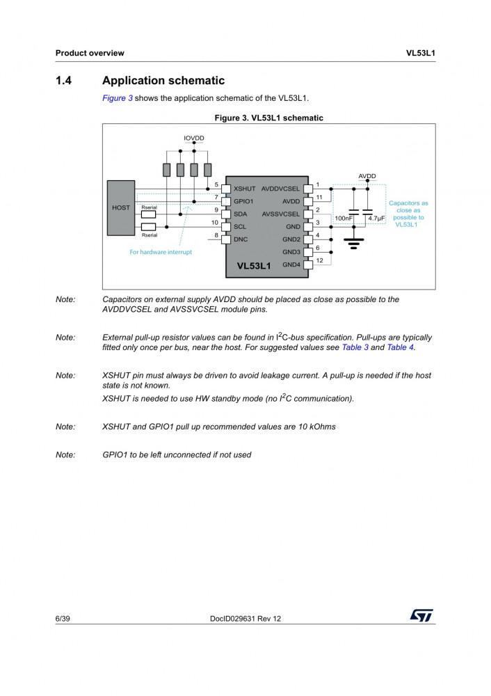 VL53L1CBV0FY/1 technical document page 6