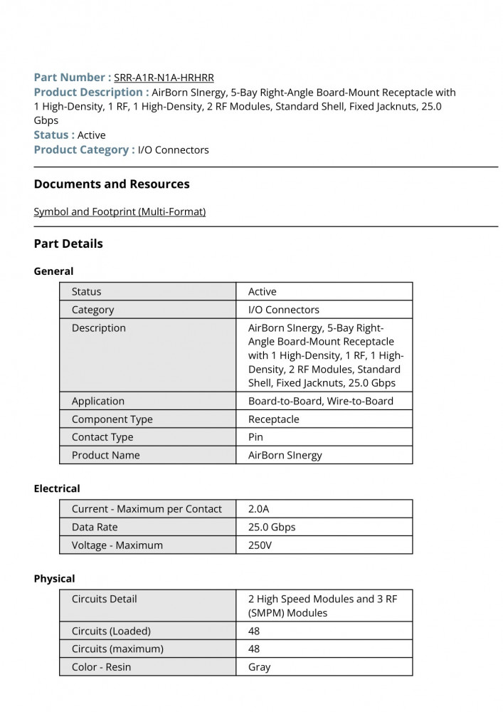 SRR-A1R-N1A-HRHRR technical document page 1