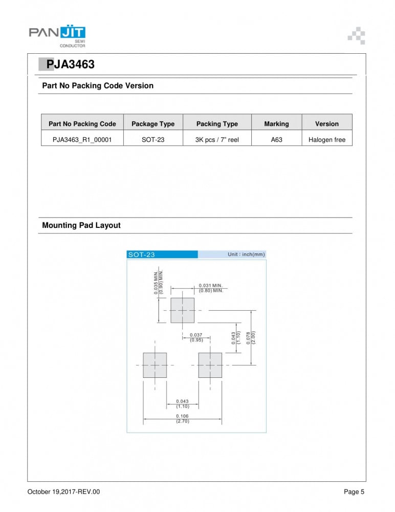 PJA3463 datasheet page 5