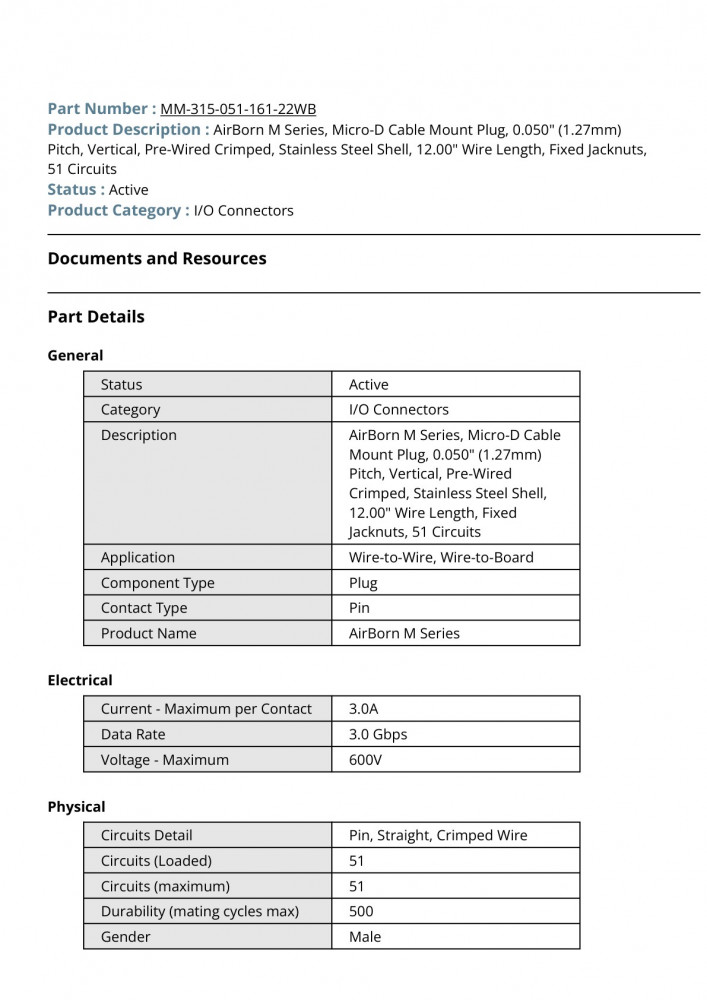 MM-315-051-161-22WB technical document page 1