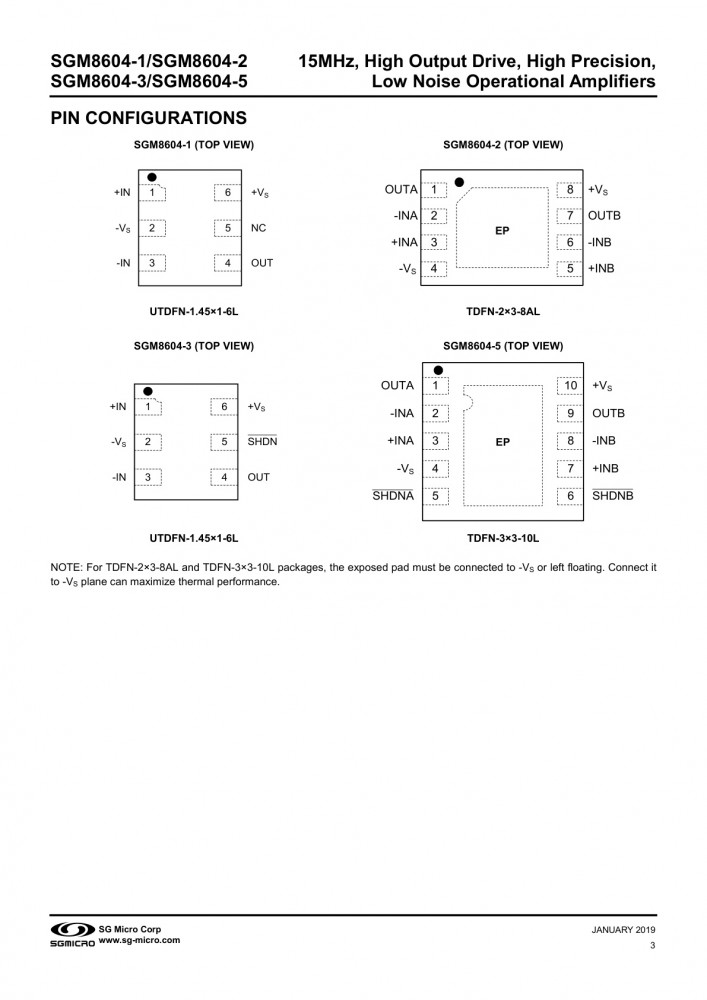 SGM8604 datasheet page 3