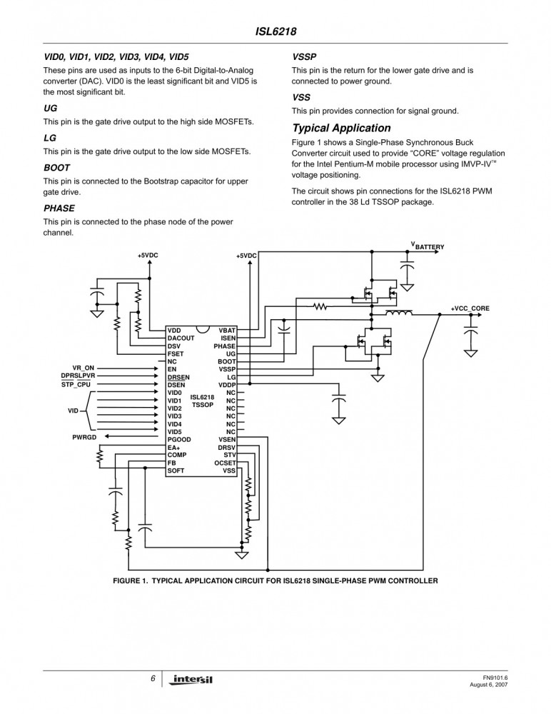 ISL6218CVZ datasheet page 6