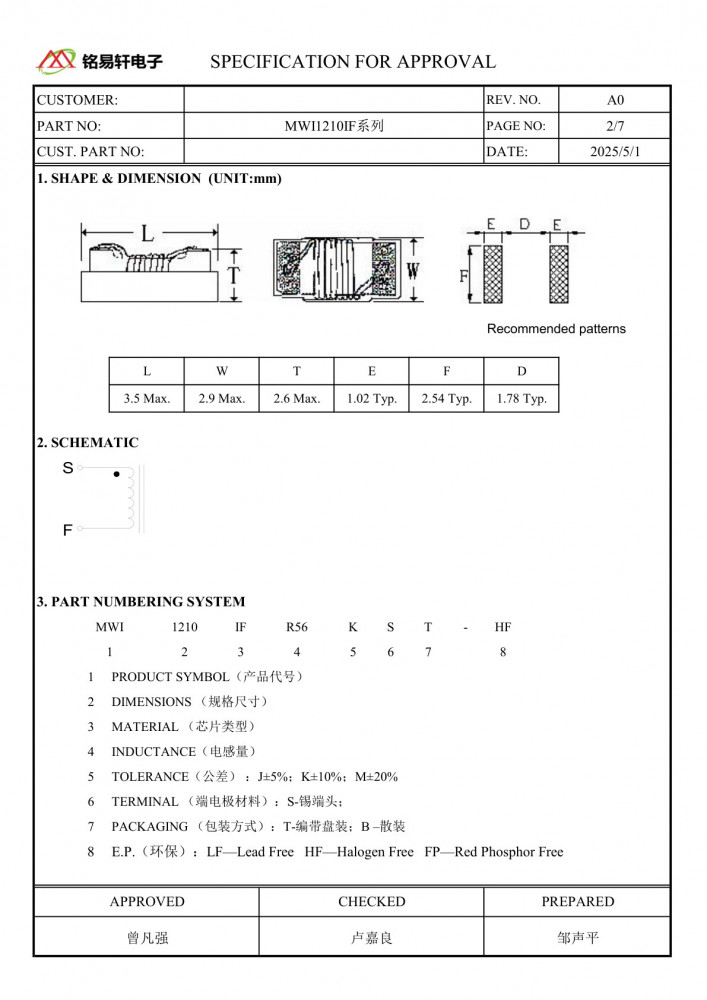 MWI1210IF approval specification page 3