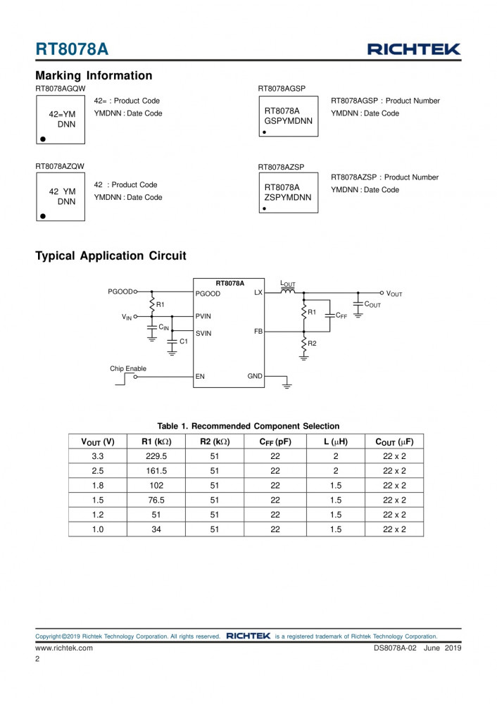 RT8078A datasheet page 2