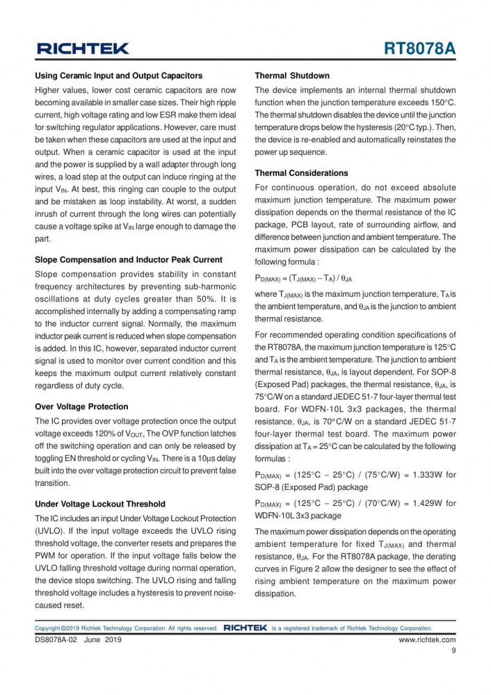 RT8078A datasheet page 9
