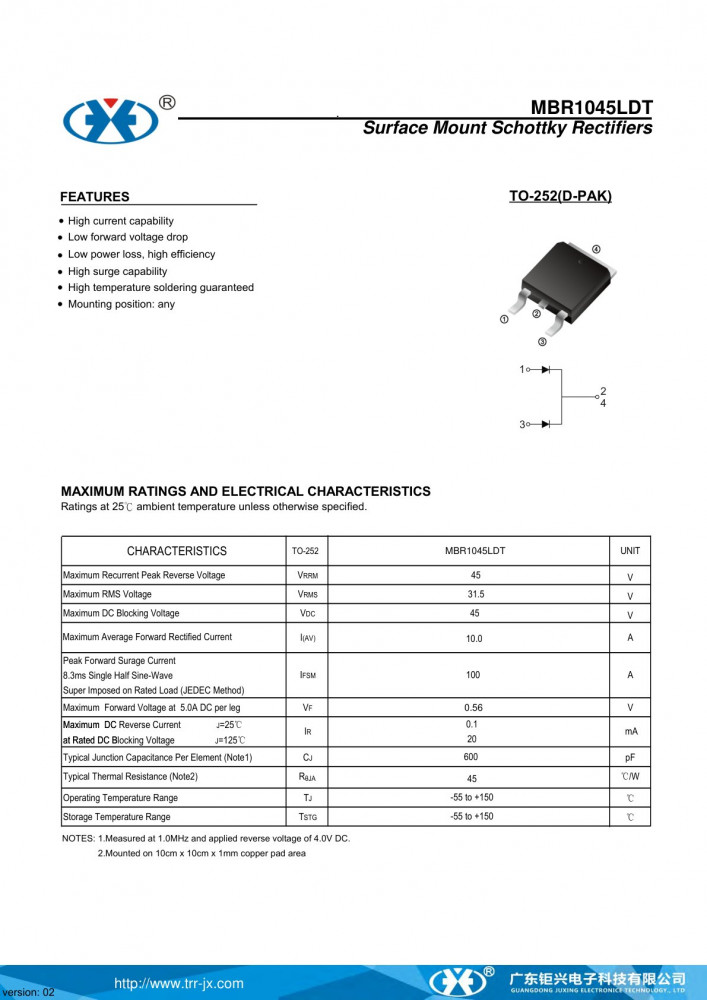 MBR1045LDT datasheet page 1
