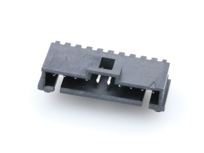 2.54mm Pitch SL Header, Single Row, Right-Angle, LCP, Shrouded, Surface Mount, with Pegs, 0.75µm Selective Gold (Au) Plating, 8 Circuits, Tape and Reel