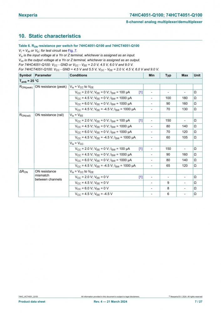 74HC4051D-Q100 datasheet page 7