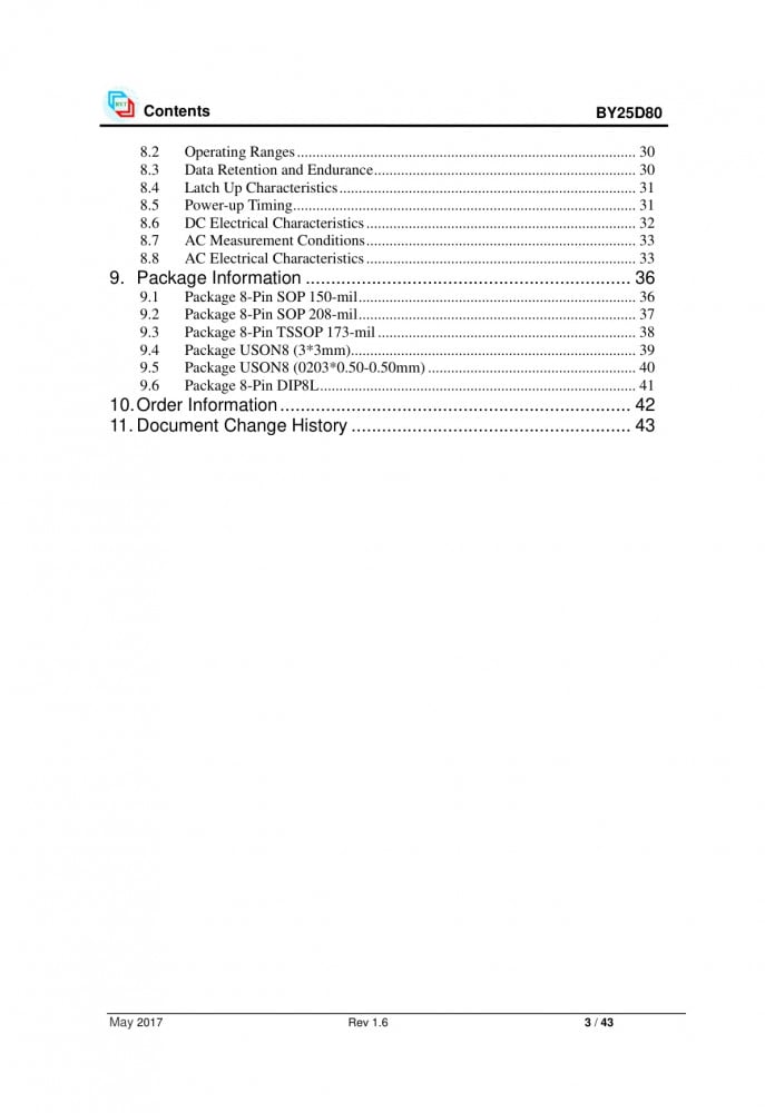 BY25D80 datasheet page 3