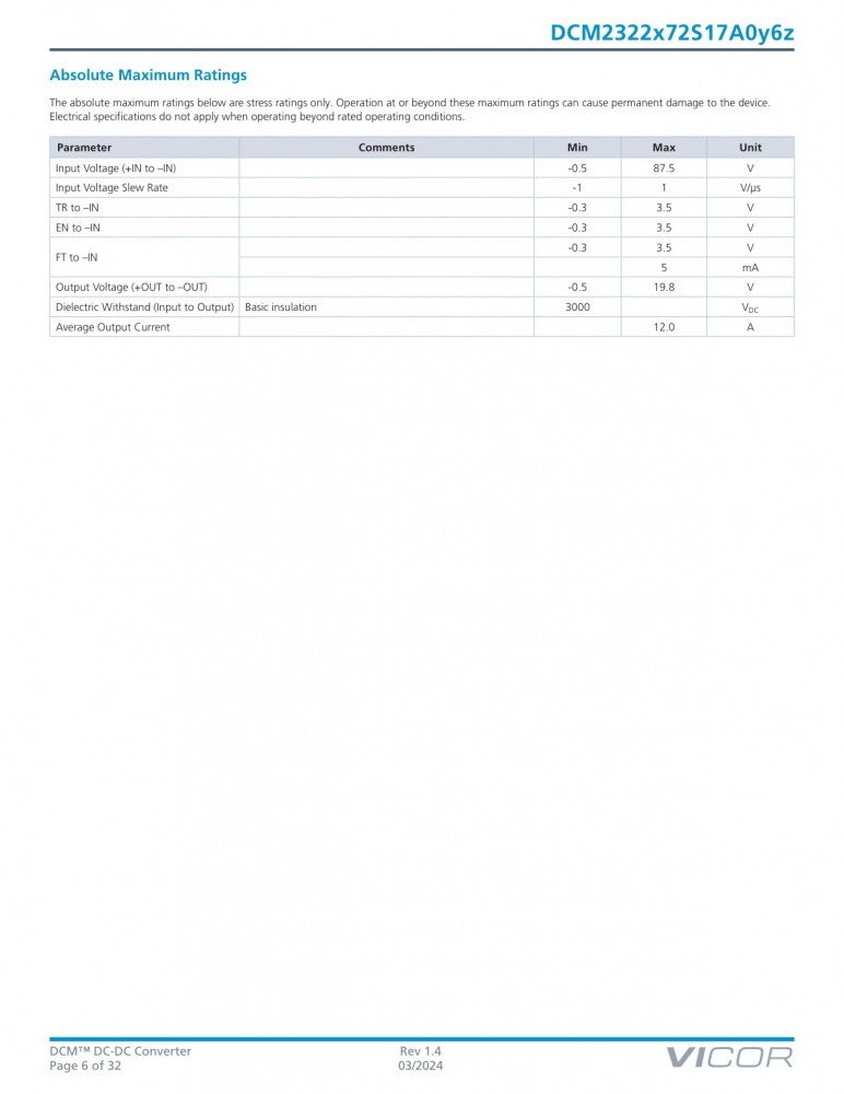 VICOR DCM2322 datasheet page 6