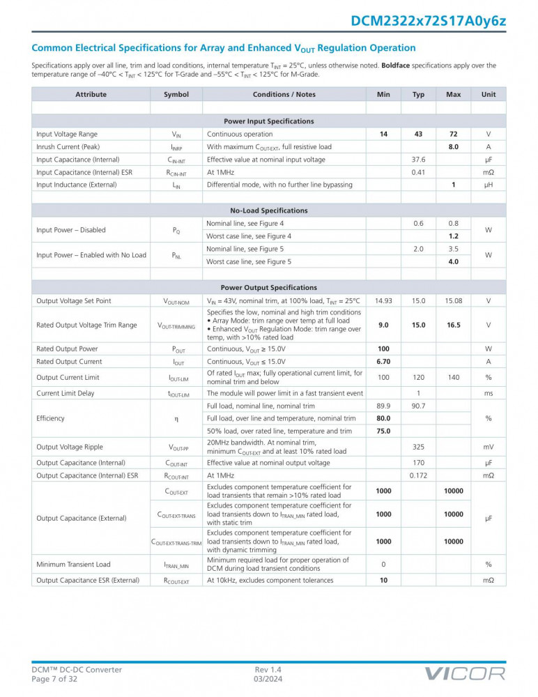 VICOR DCM2322 datasheet page 7