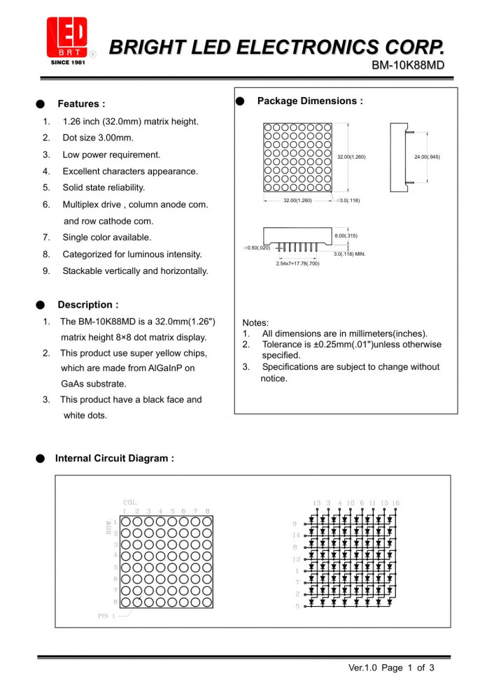 BM-10K88MD datasheet page 1