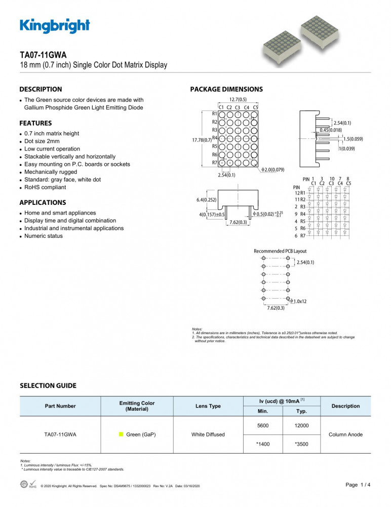 TA07-11GWA datasheet page 1