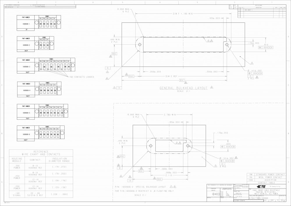 TE Connectivity 1600606 drawing page 2