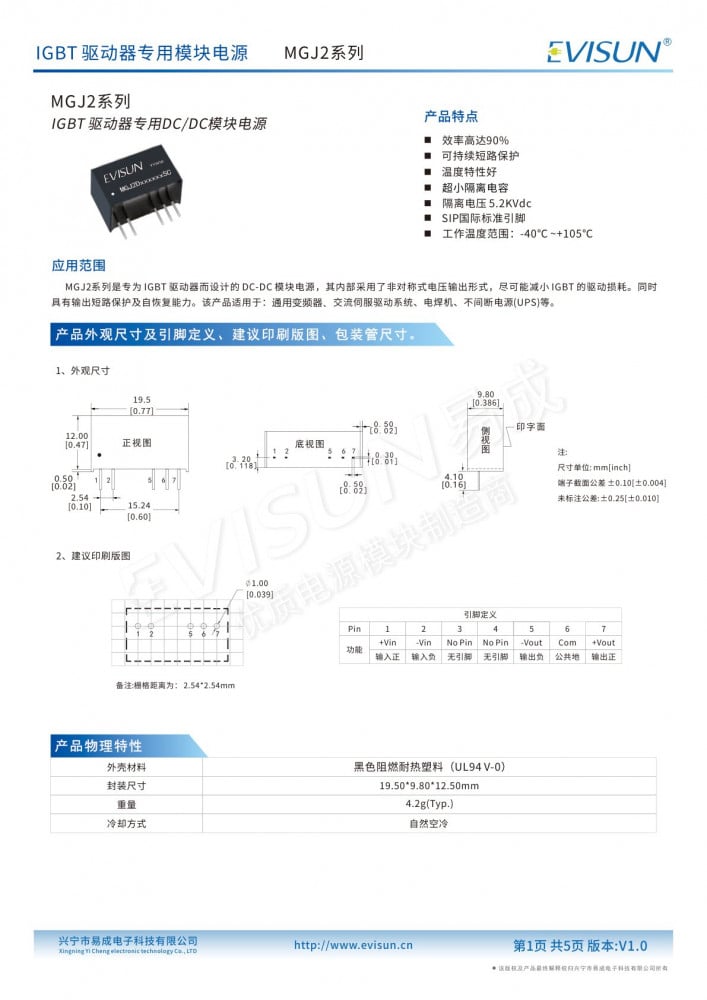 MGJ2 series datasheet page 1