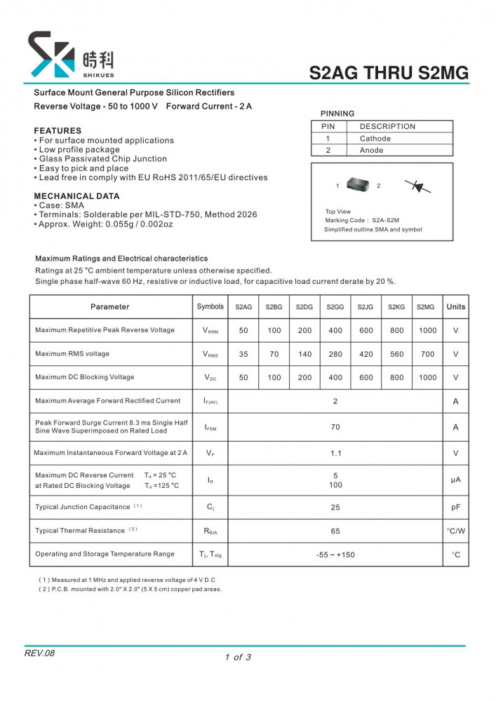 S2AG datasheet page 1