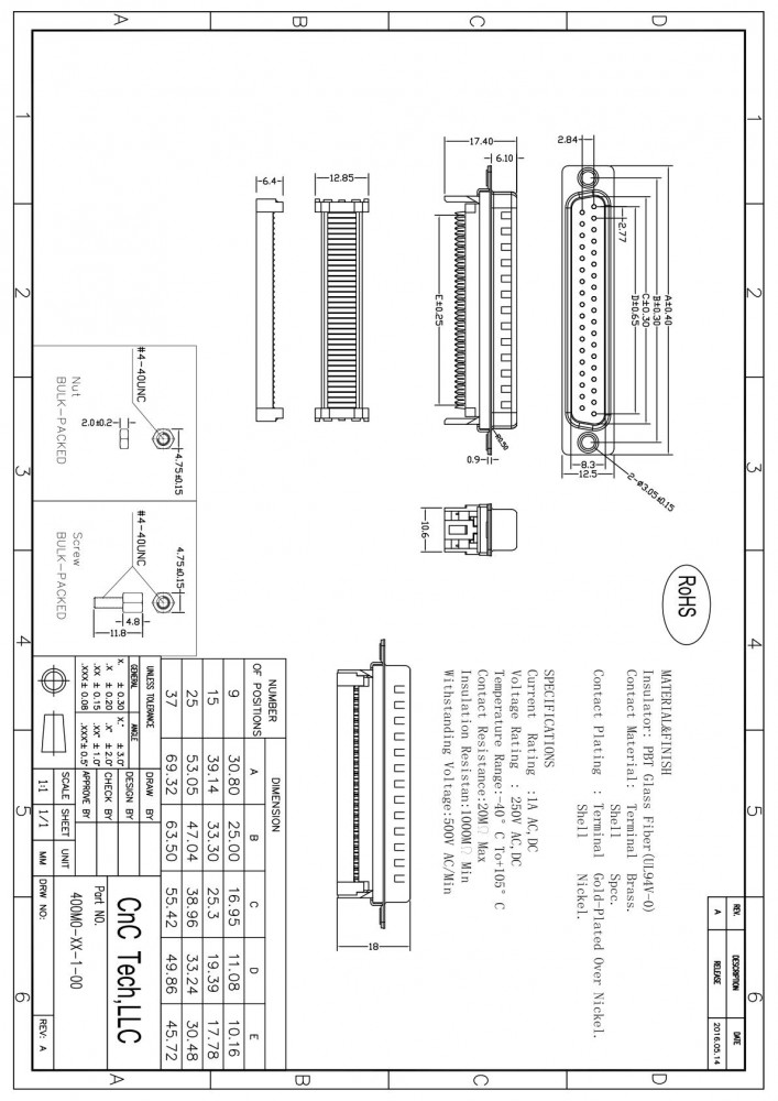 CNC Tech 400M0-09-1-00 technical drawing
