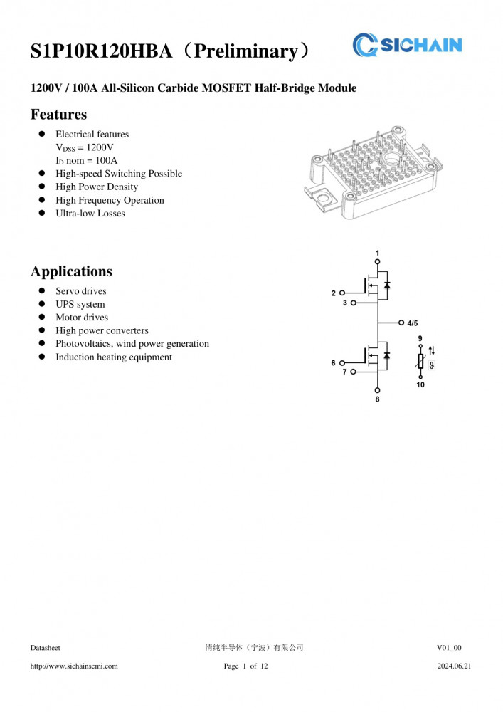 S1P60R120FPZ-A technical document page 1