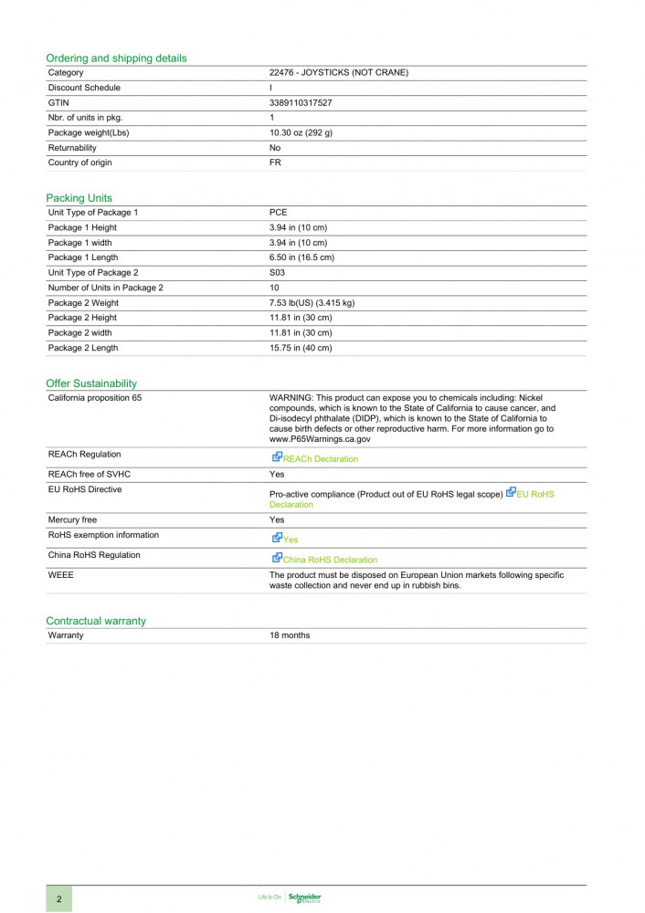 XD2CC3030 technical document page 2