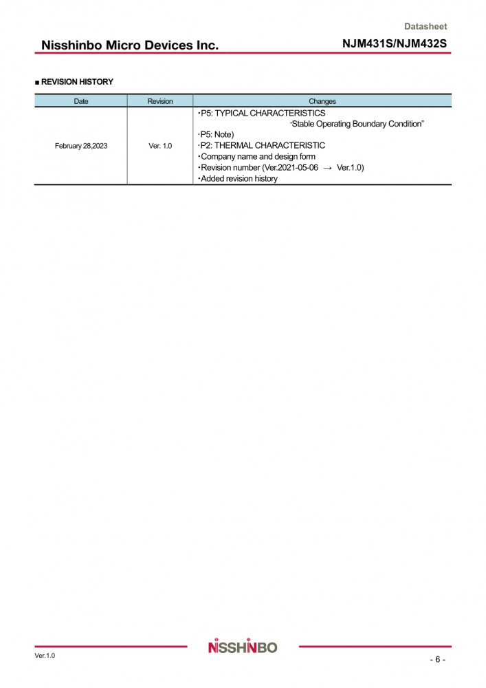 NJM431S/NJM432S datasheet page 6