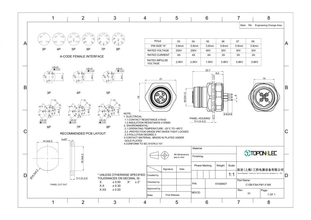 C12B-FSA-FM1-5-MX engineering drawing