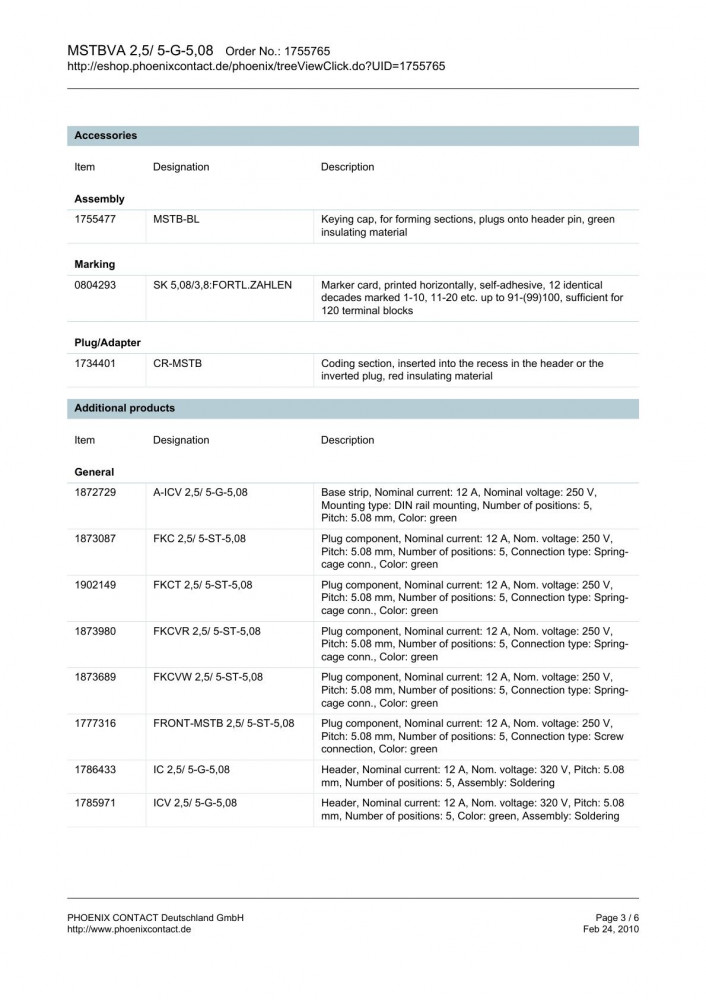 Phoenix Contact 1755765 catalog page 3
