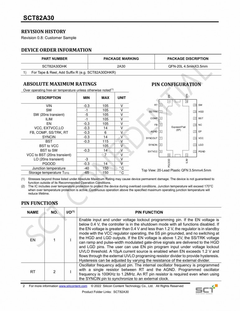SCT82A30 datasheet page 2