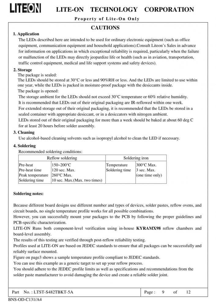 LTST-S482TBKT-5A datasheet page 9