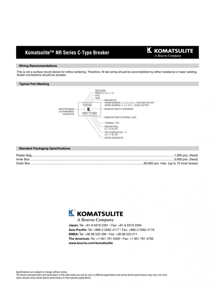 NR72CB0 datasheet page 3