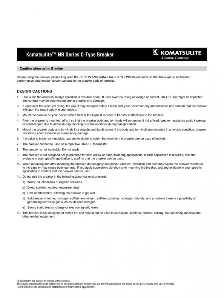 NR72CB0 datasheet page 4