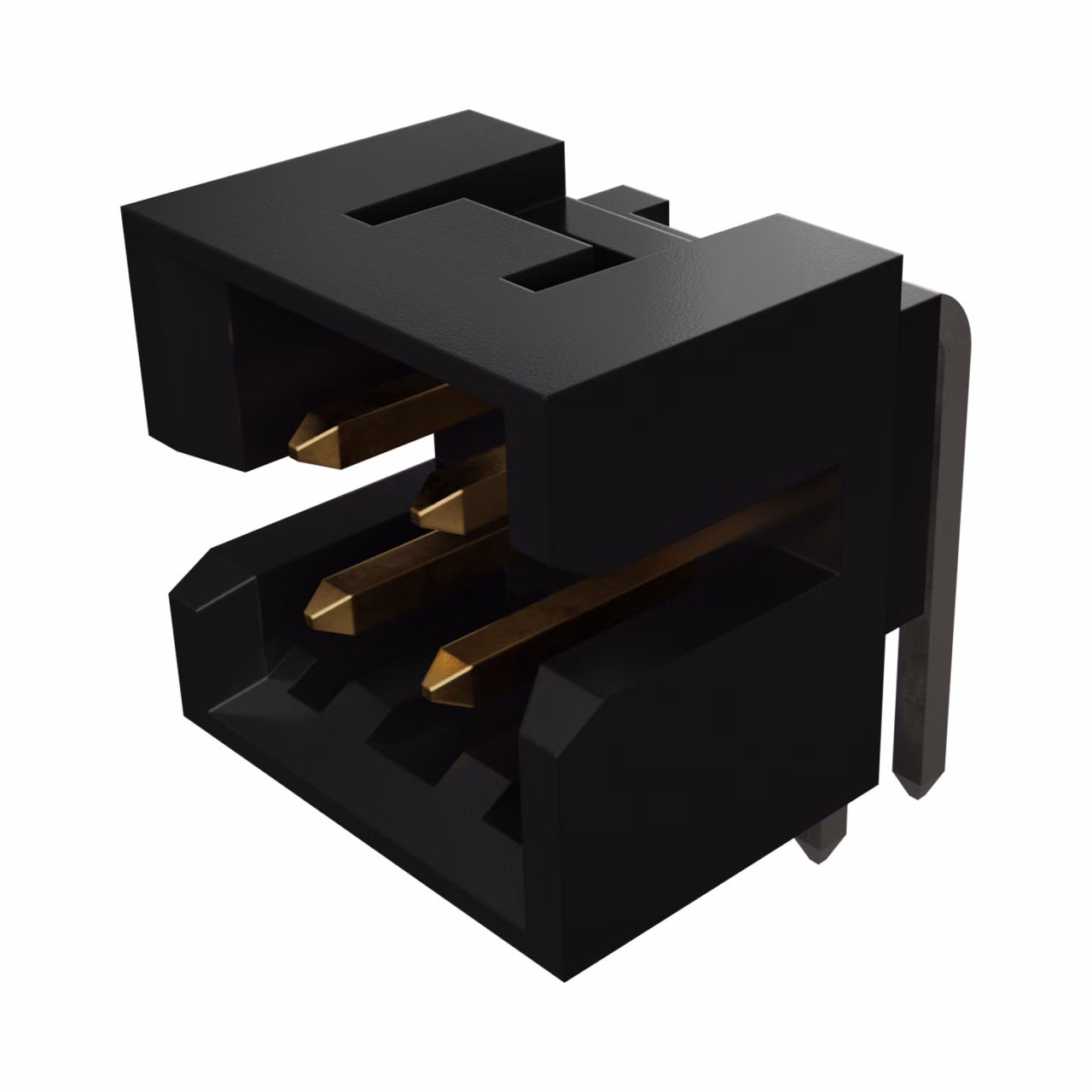 2.00mm Pitch, Milli-Grid PCB Header, Dual Row, Right-Angle, Through Hole, 4 Circuits, 0.38µm Gold (Au) Plating, 3.18mm Tail Length, Dual Side Slots, Center Friction Lock, Tube for sale