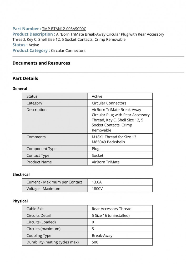 TMP-BTAN12-005ASC00C technical document image, page 1