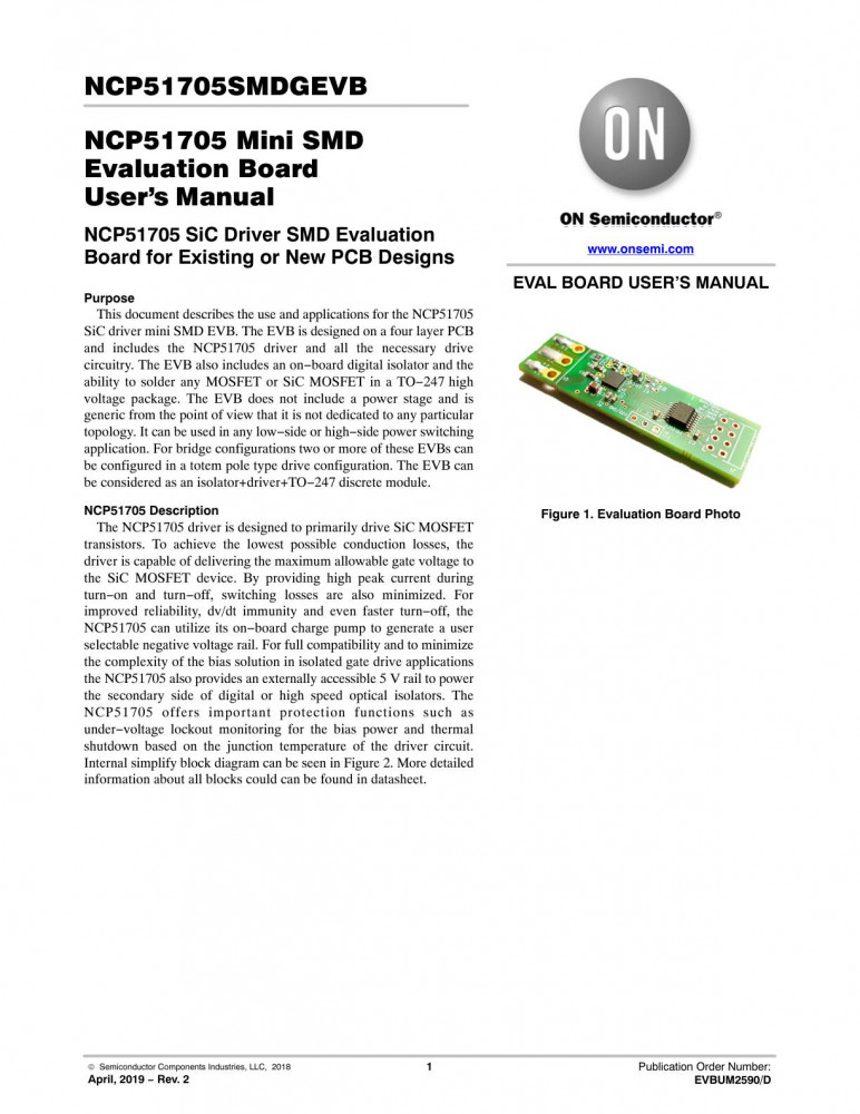 NCP51705SMDGEVB manual page 1