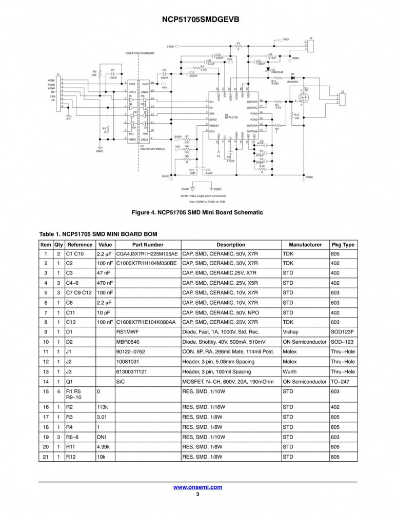 NCP51705SMDGEVB manual page 3