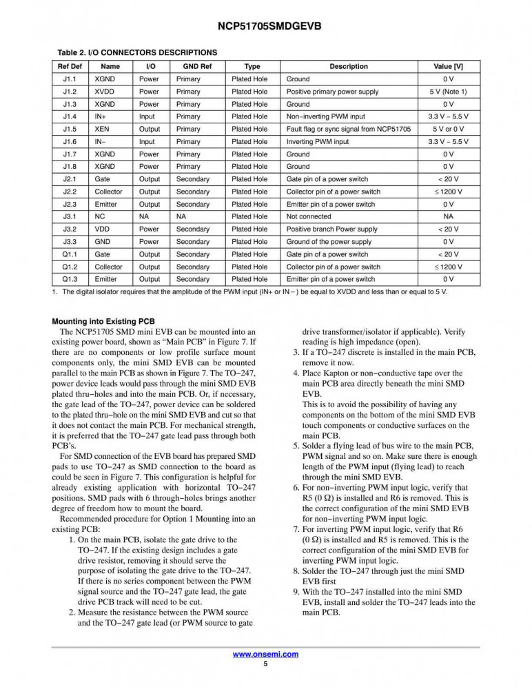 NCP51705SMDGEVB manual page 5