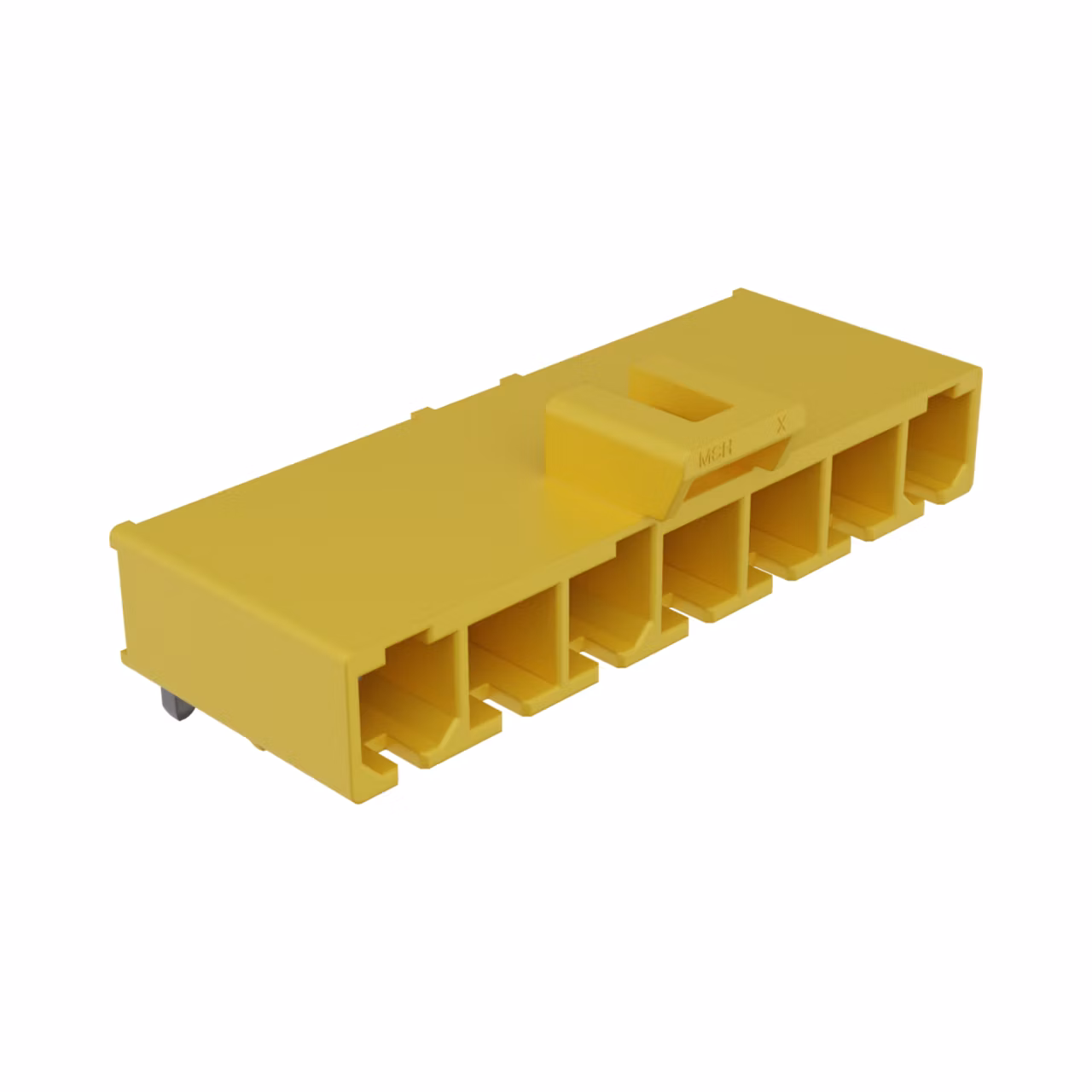 Mega-Fit ColorLock Right-Angle Header, 5.70mm Pitch, Single Row, 7 Circuits, Matte Tin (Sn) Plating, Glow-Wire Capable, Tray, Yellow for sale