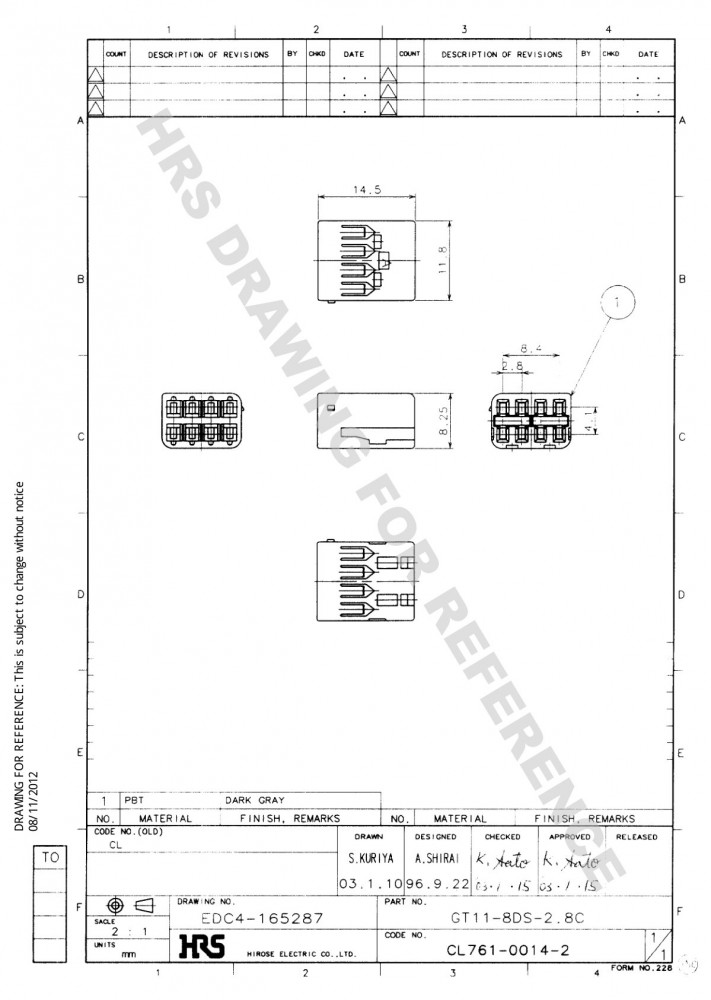 HRS GT11-8DS-2.8C reference drawing page