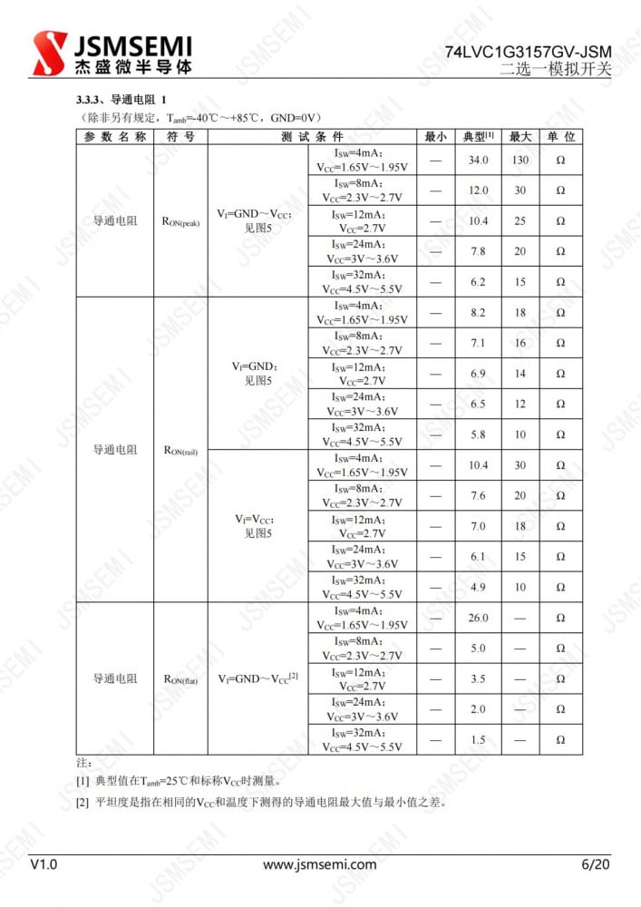 74LVC1G3157GV-JSM datasheet page 6