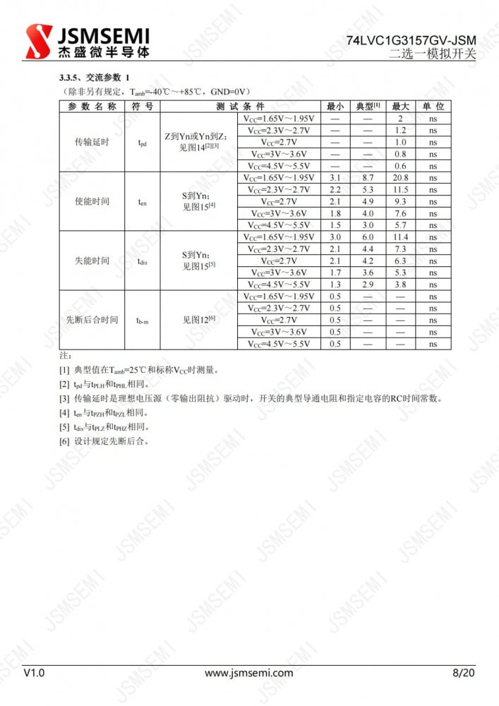 74LVC1G3157GV-JSM datasheet page 8