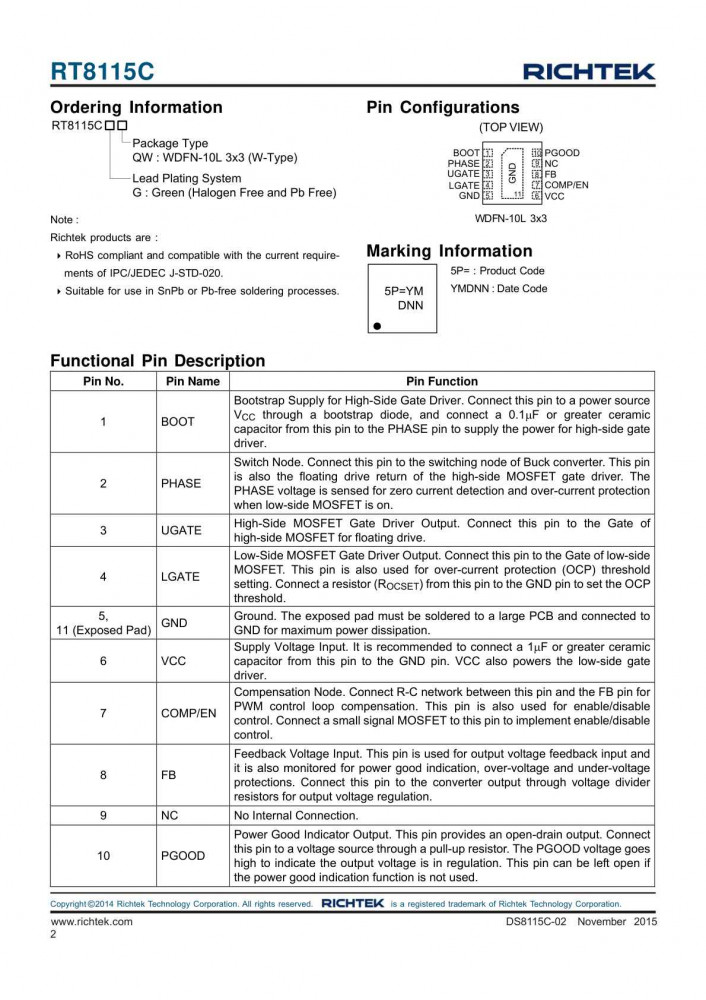 RT8115C datasheet page 2